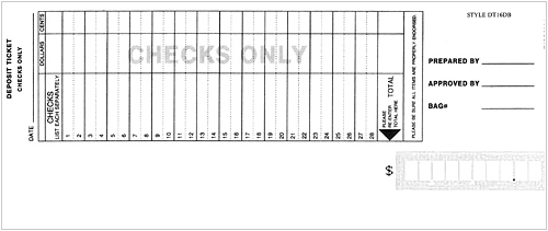 Checks Only Deposit Tickets - TranSource Direct
